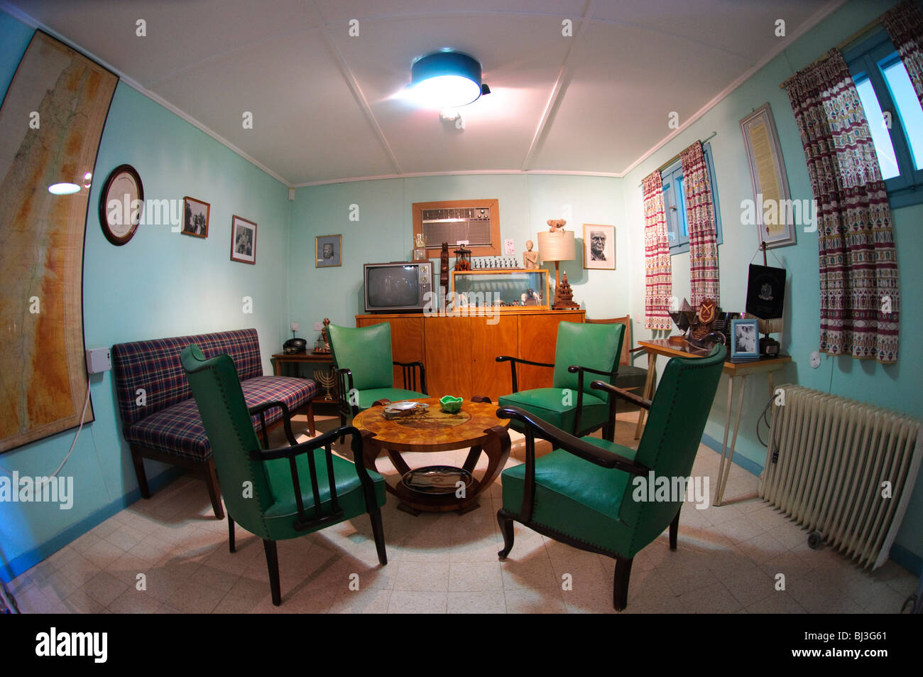 Israel, Negev desert, Kibbutz Sde Boker, Interior of Ben-Gurion Desert ...