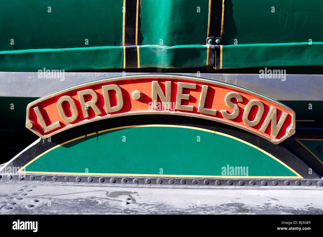 Nameplate "Lord Nelson" on a Nelson class steam train Stock Photo - Alamy