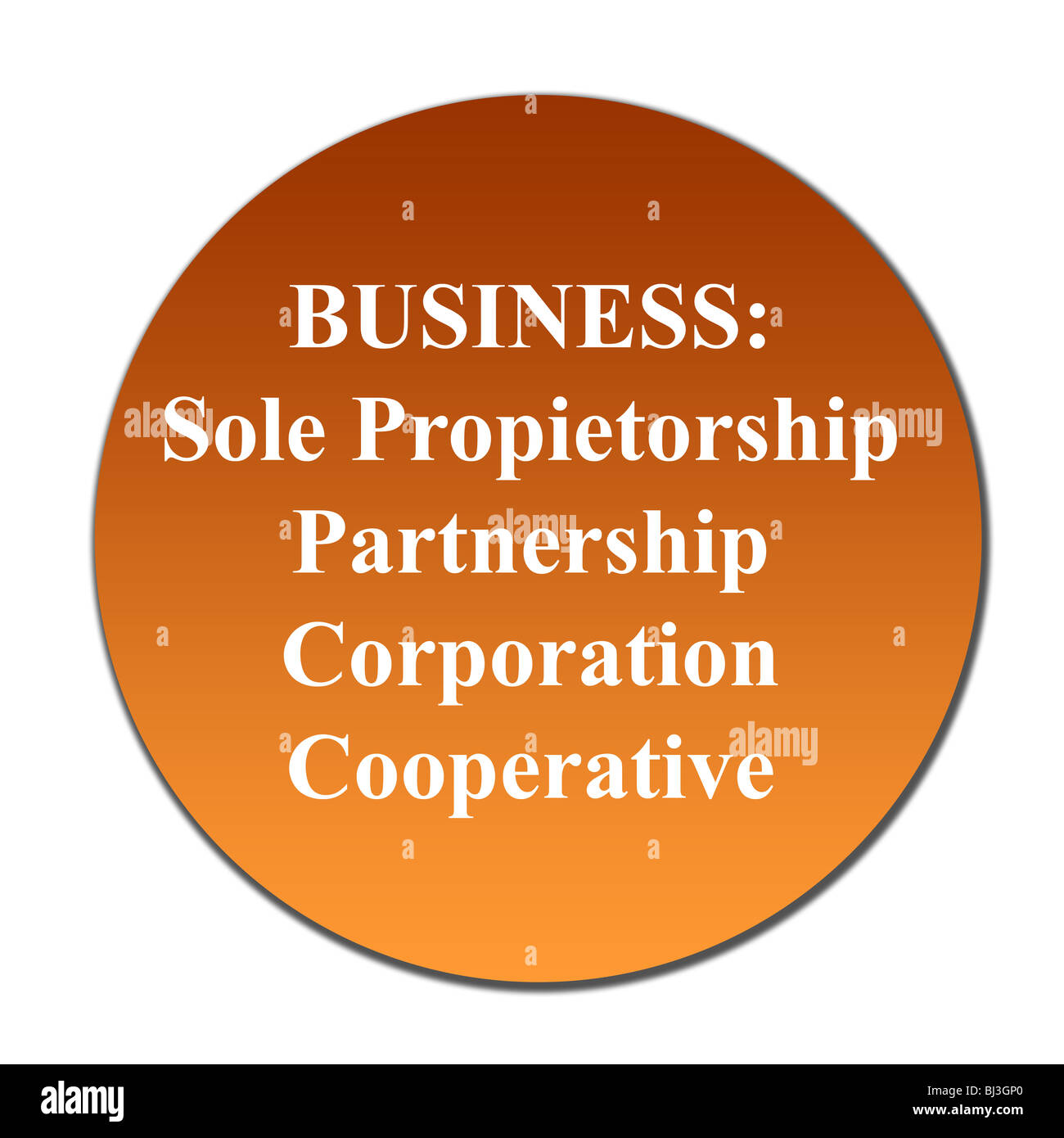 Business button showing four main types of business entities, isolated ...