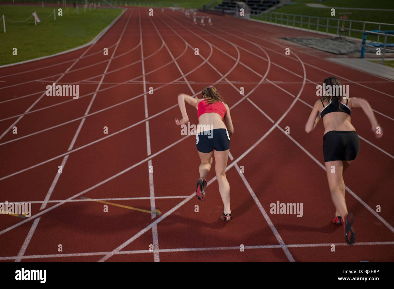 Action athlete full length runner running track and field hi-res stock ...
