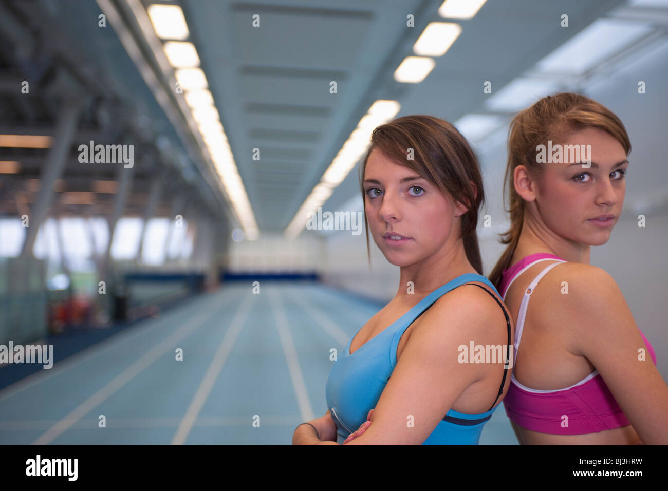 2 female athletes looking to camera Stock Photo - Alamy