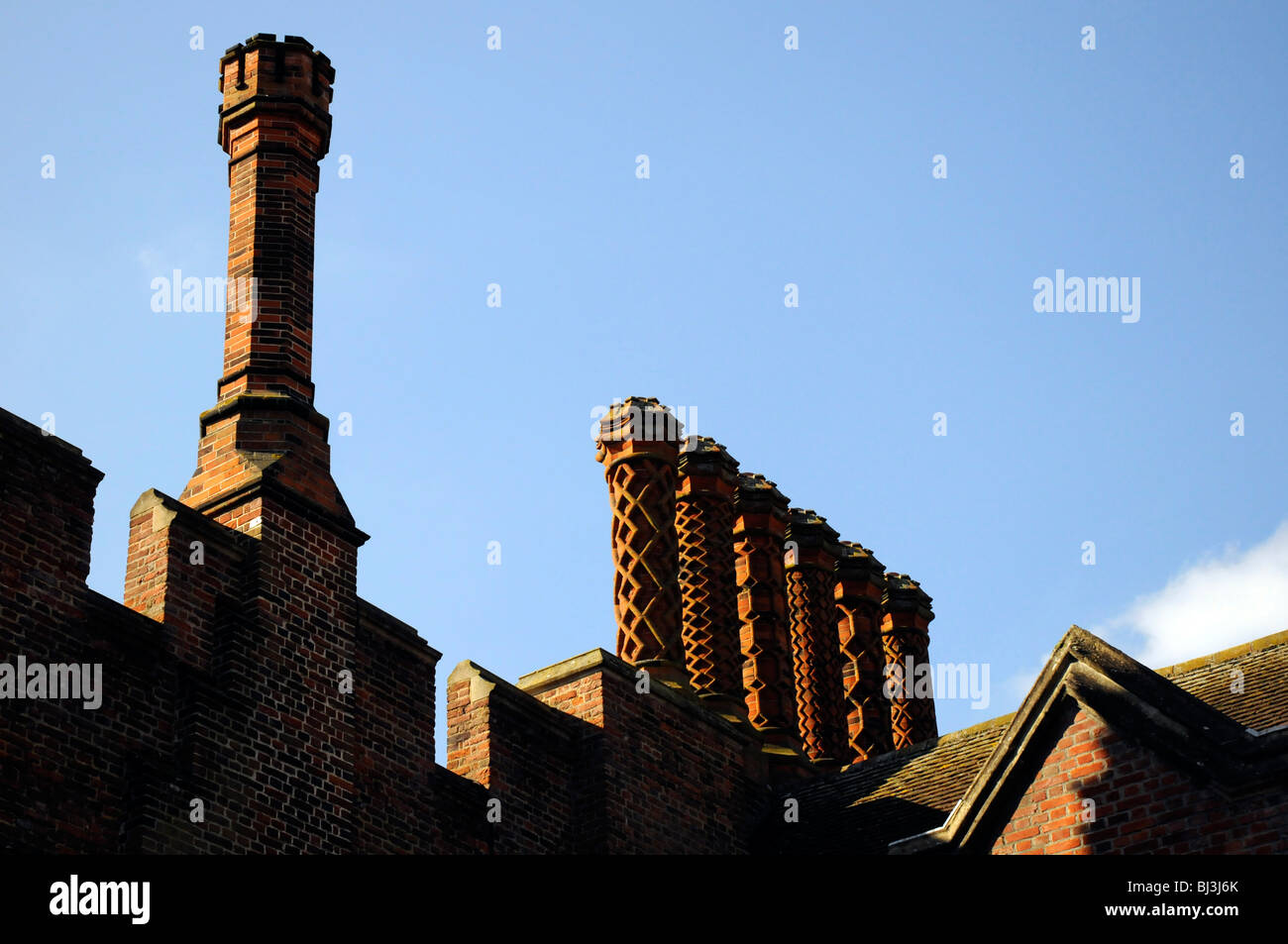 Tudor style chimneys at Hampton Court, London, UK Stock Photo - Alamy