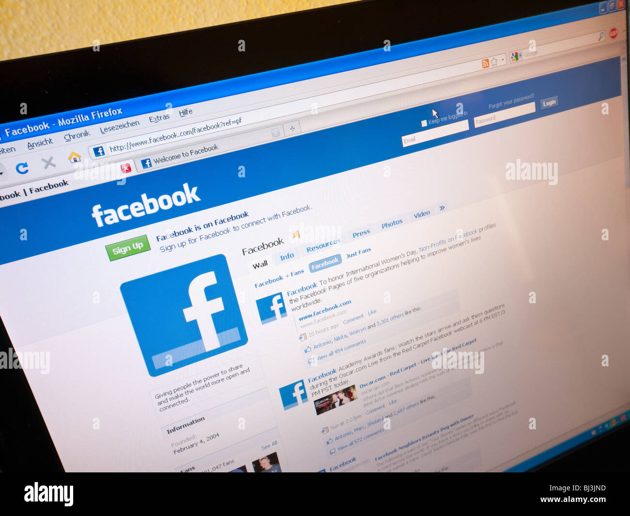 facebook social network internet website homepage close-up Stock Photo ...