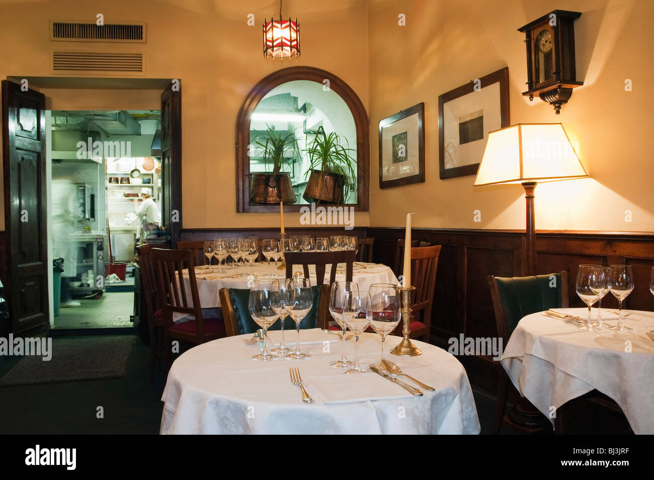 Set tables in a top class restaurant Cibreo, Florence, Tuscany, Italy ...