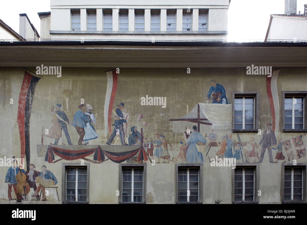 Beautiful paintings on a building in Bern, Switzerland Stock Photo - Alamy