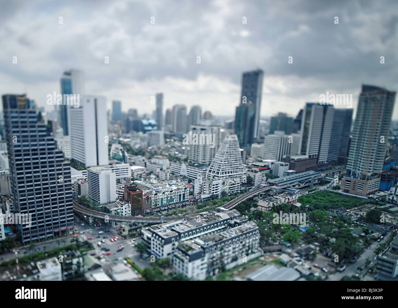 View down Silom Road, Bangkok Stock Photo - Alamy