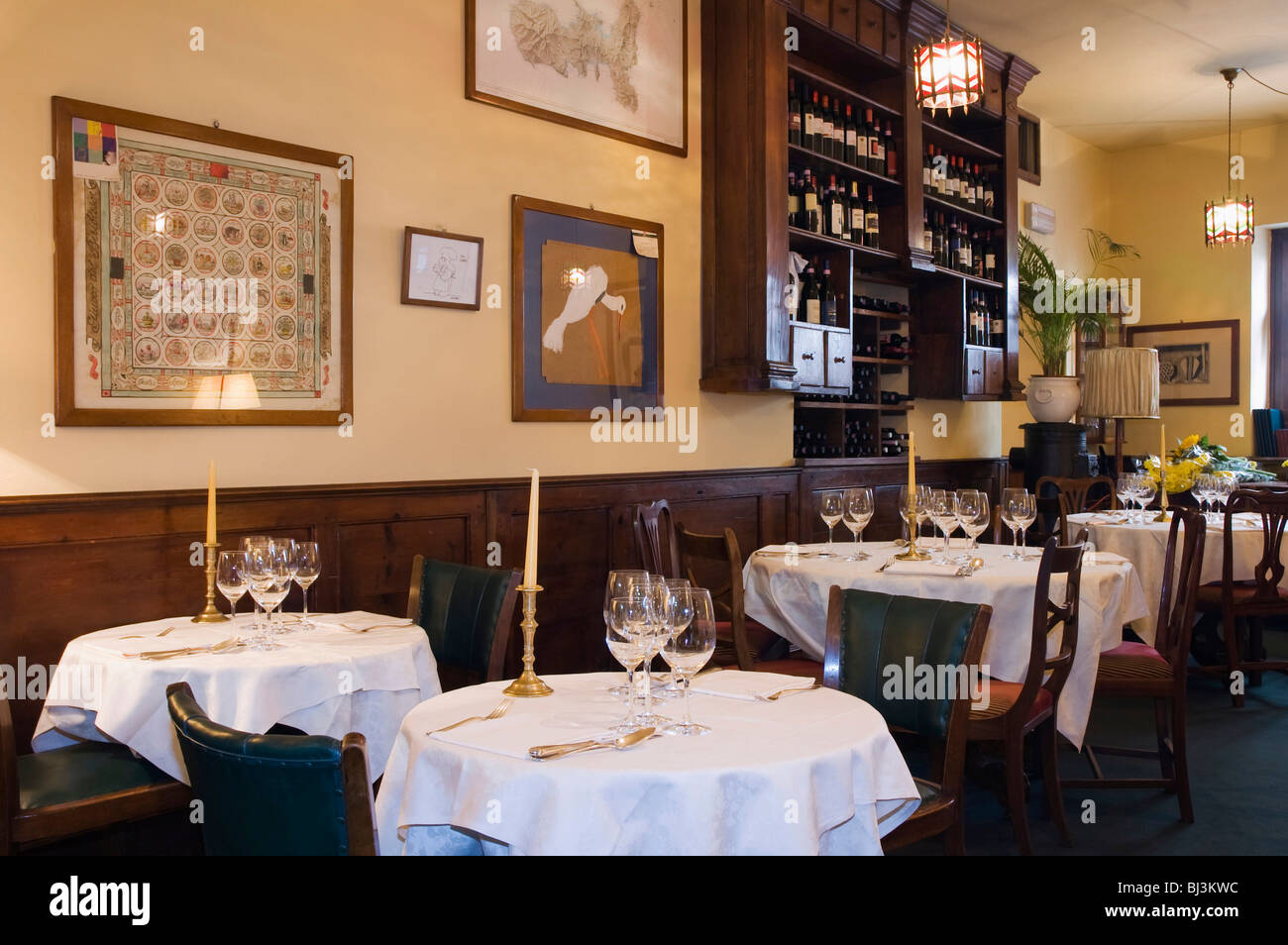 Set tables in a top class restaurant Cibreo, Florence, Tuscany, Italy ...