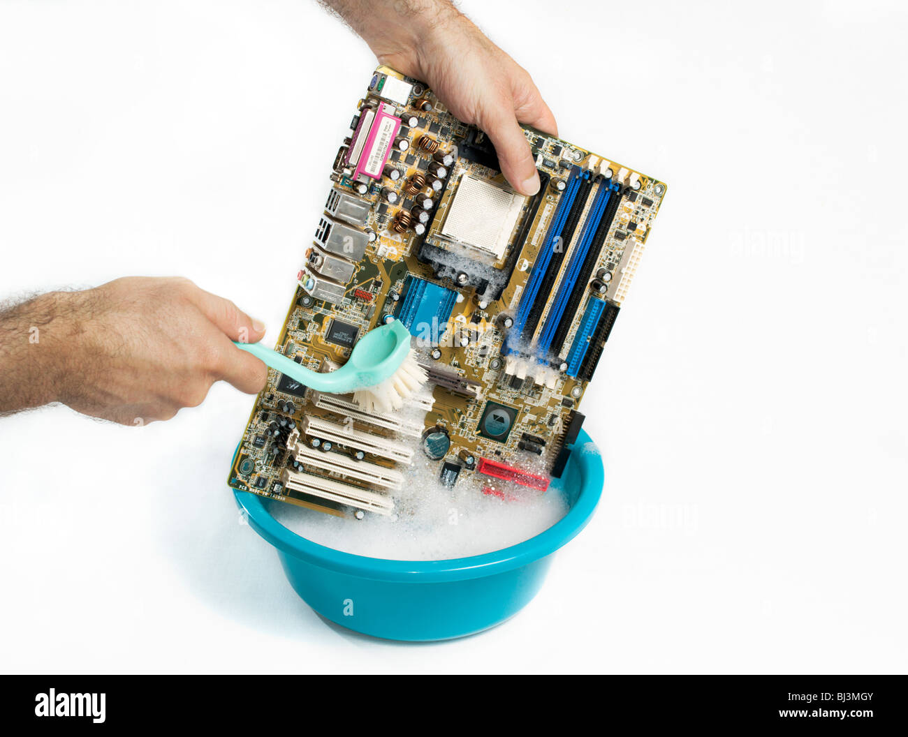 cleaning the interior of a computer Stock Photo - Alamy