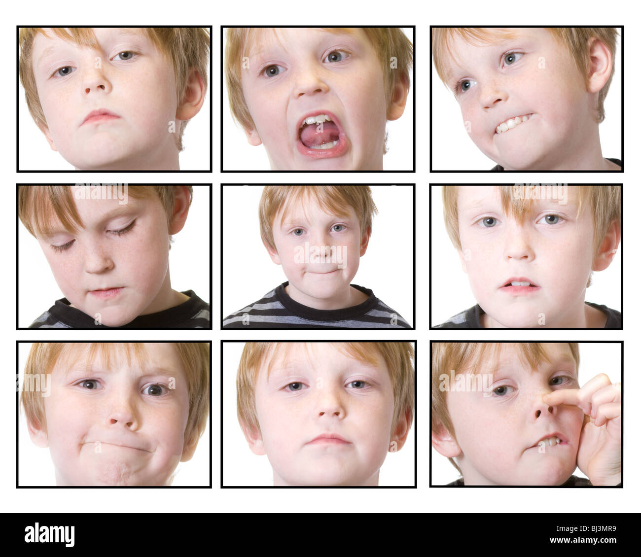 one child with multiple expressions Stock Photo - Alamy