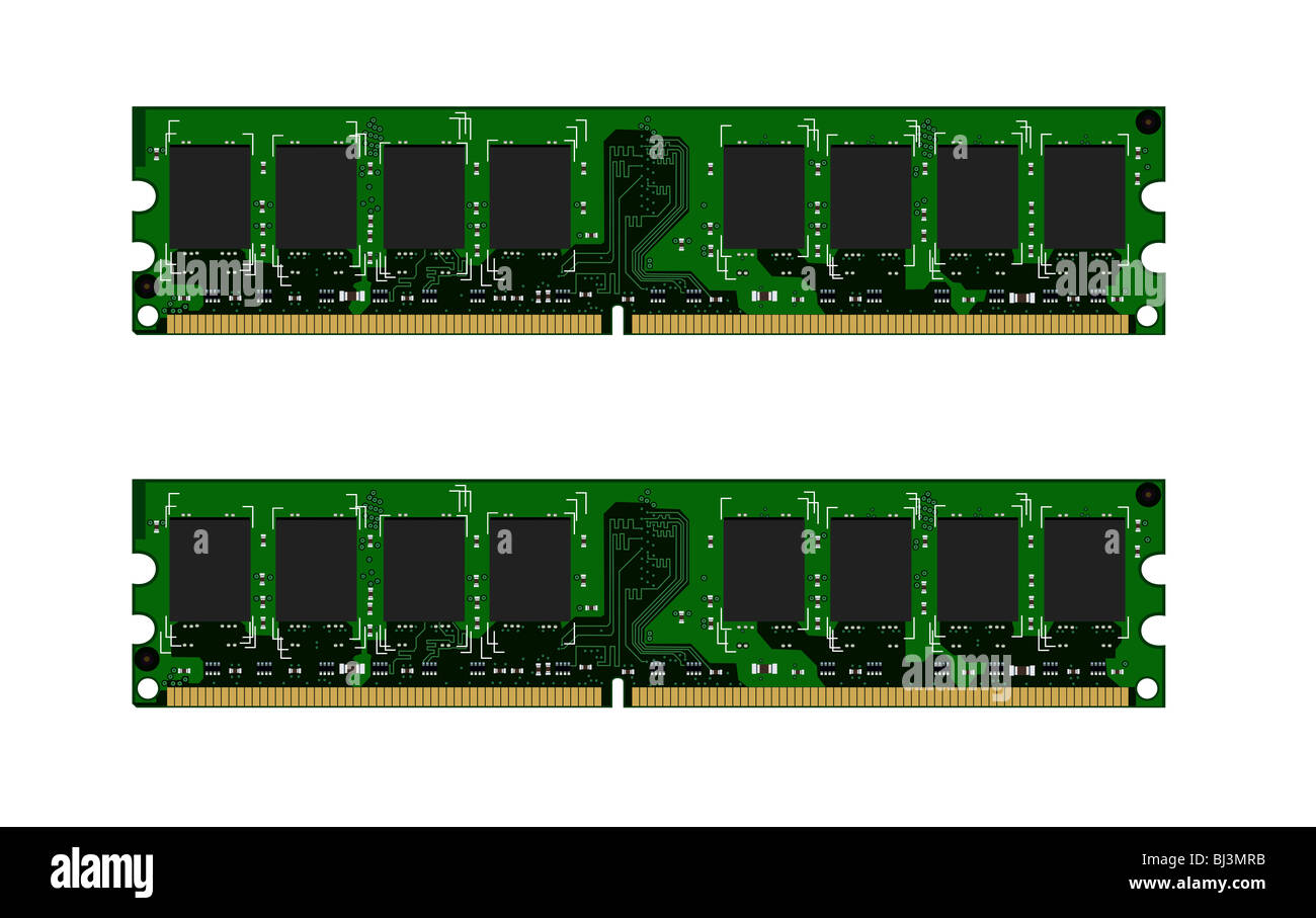 Two green DDR modules - vector Stock Photo - Alamy