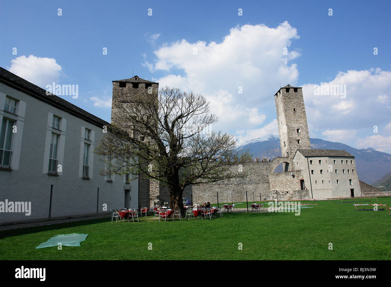 Big Castele, Castello Grande, Bellinzona, Ticino, Switzerland Stock ...