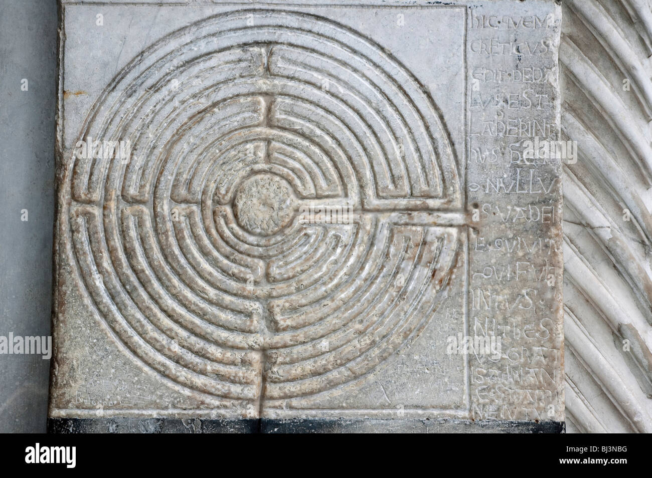 One of the oldest labyrinths, cathedral of San Martino, Lucca, Tuscany ...