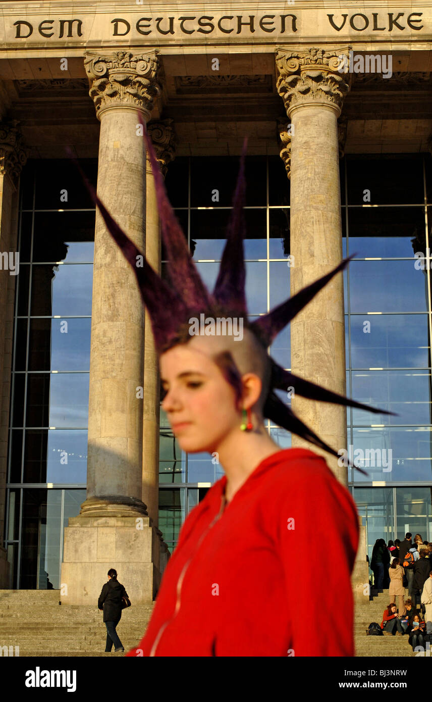 Punk girl in front of Reichstag, Berlin, Germany Stock Photo - Alamy