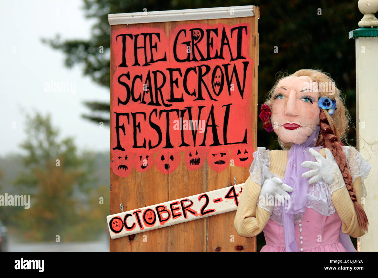 Scarecrow festival dummies at Mahone Bay Nova Scotia Canada Stock Photo ...