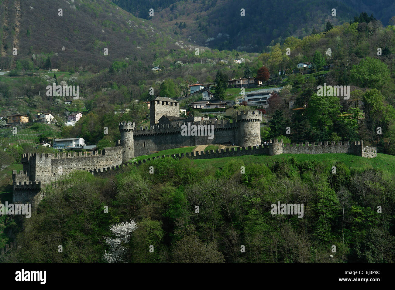 Big Castele, Castello Grande, Bellinzona, Ticino, Switzerland Stock ...