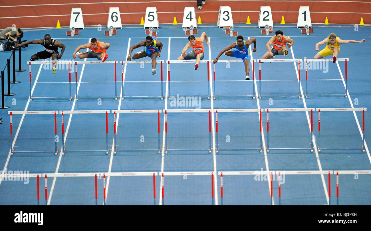 Men's Hurdles, left to right: Dwight Thomas, JAM, Alexander John, GER ...