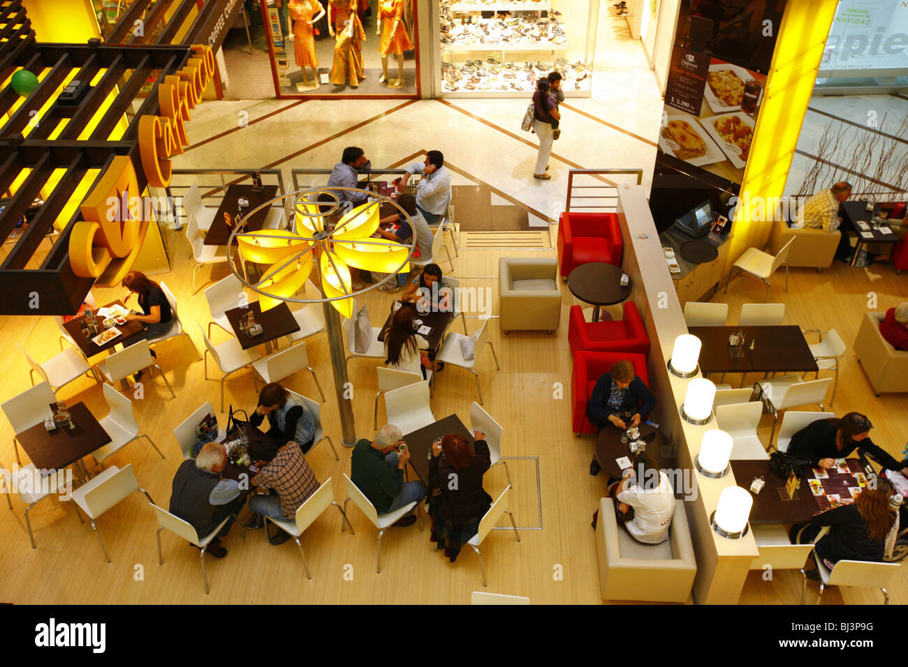 Cafe, shopping center, Santiago de Chile, Chile, South America Stock ...