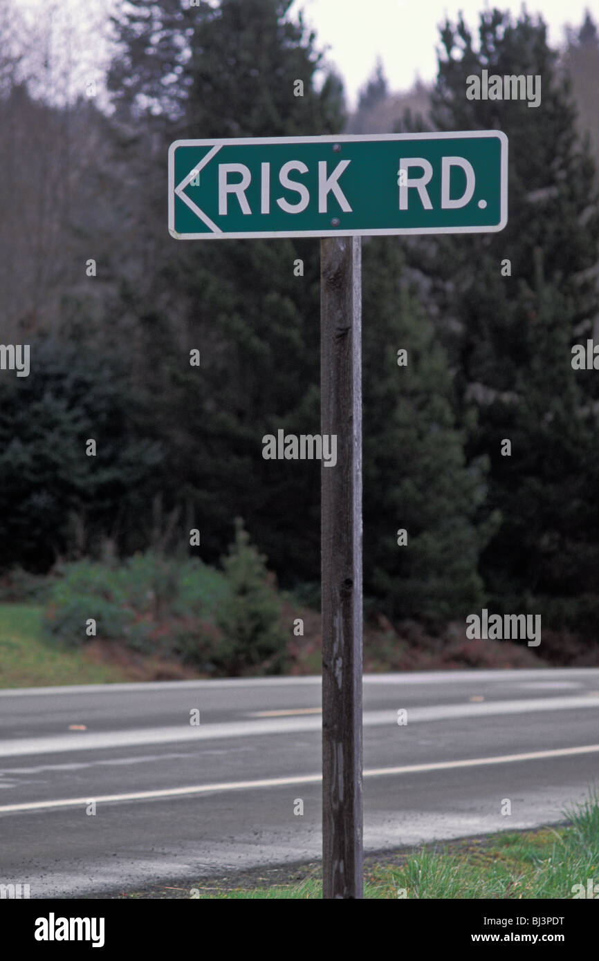 Risk Road Highway Road Sign Stock Photo - Alamy