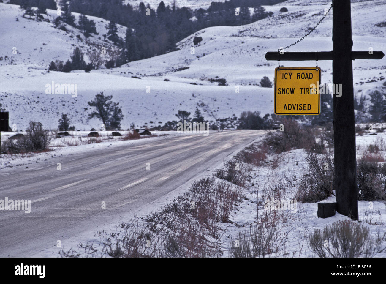 Caution sign yellowstone national park hi-res stock photography and ...