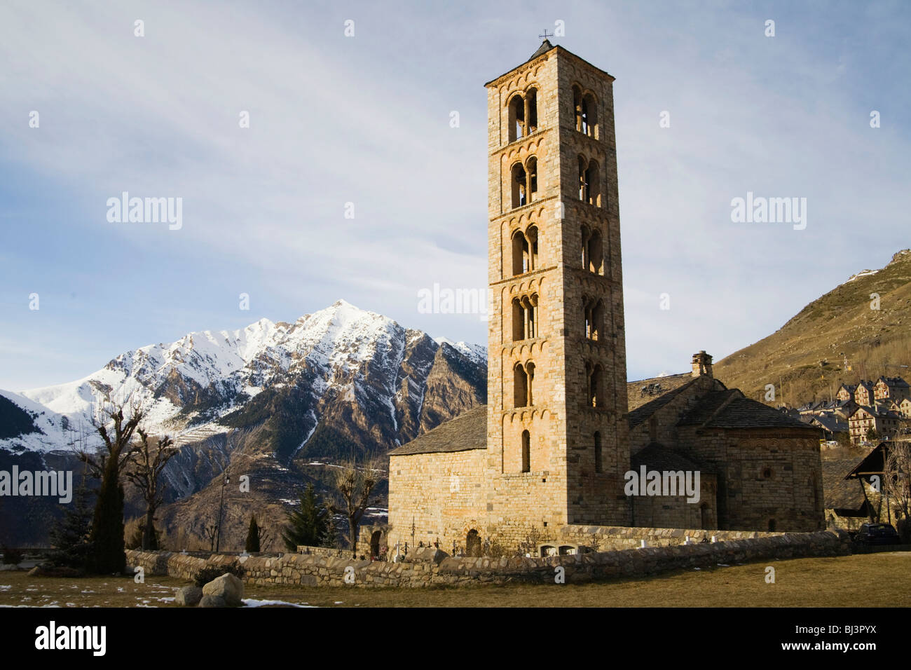 Romanesque church from the 11th century in Tauell in the Spanish ...