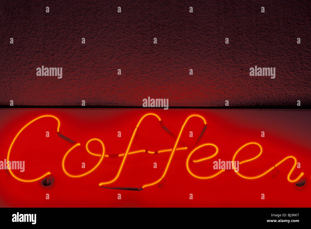 Red Neon Coffee Sign Stock Photo - Alamy