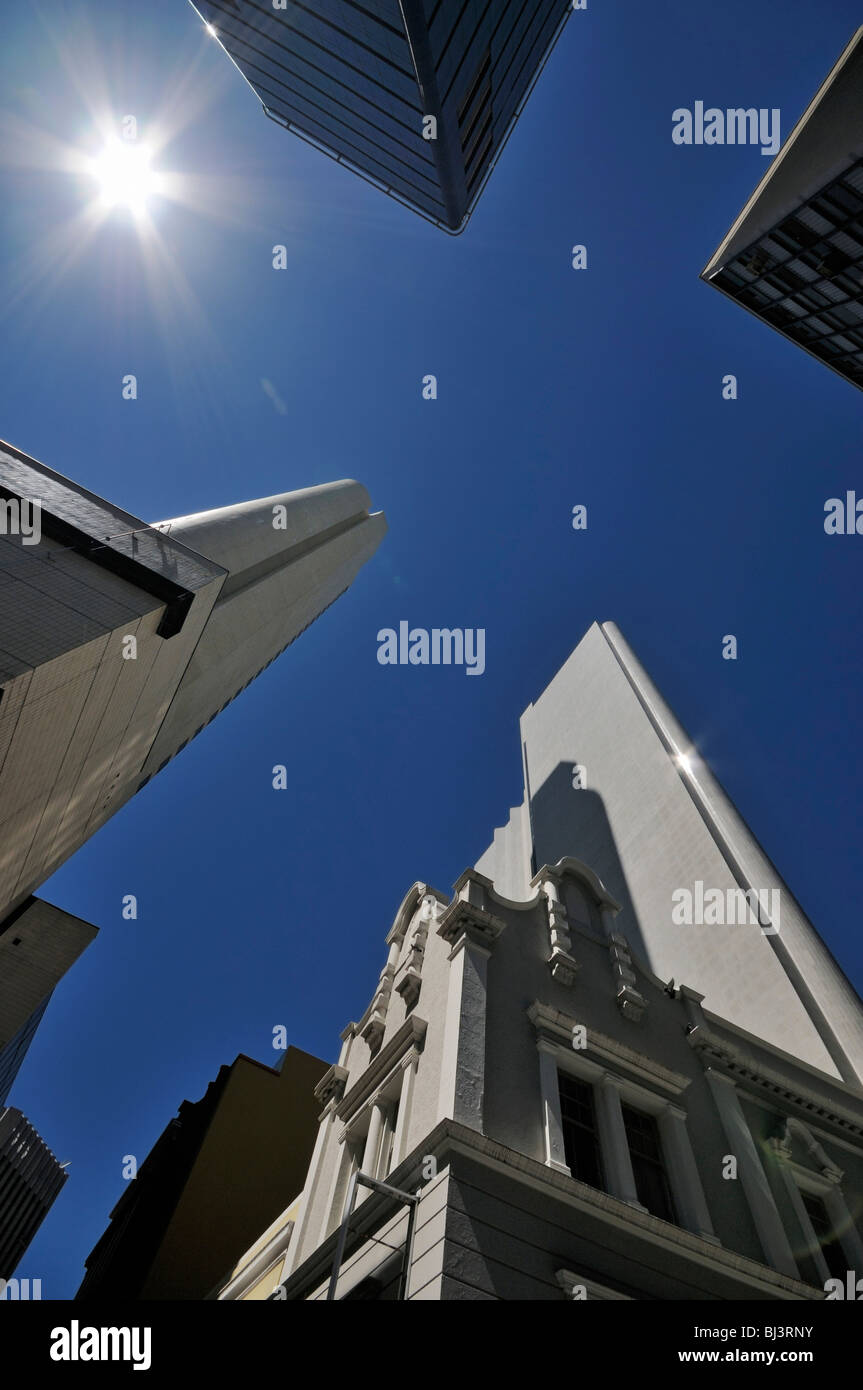 High-rise buildings in Burg Street, downtown Cape Town, South Africa ...