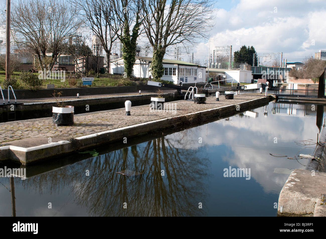 St Pancras Lock on Regents Canal, Kings Cross, London, UK Stock Photo ...