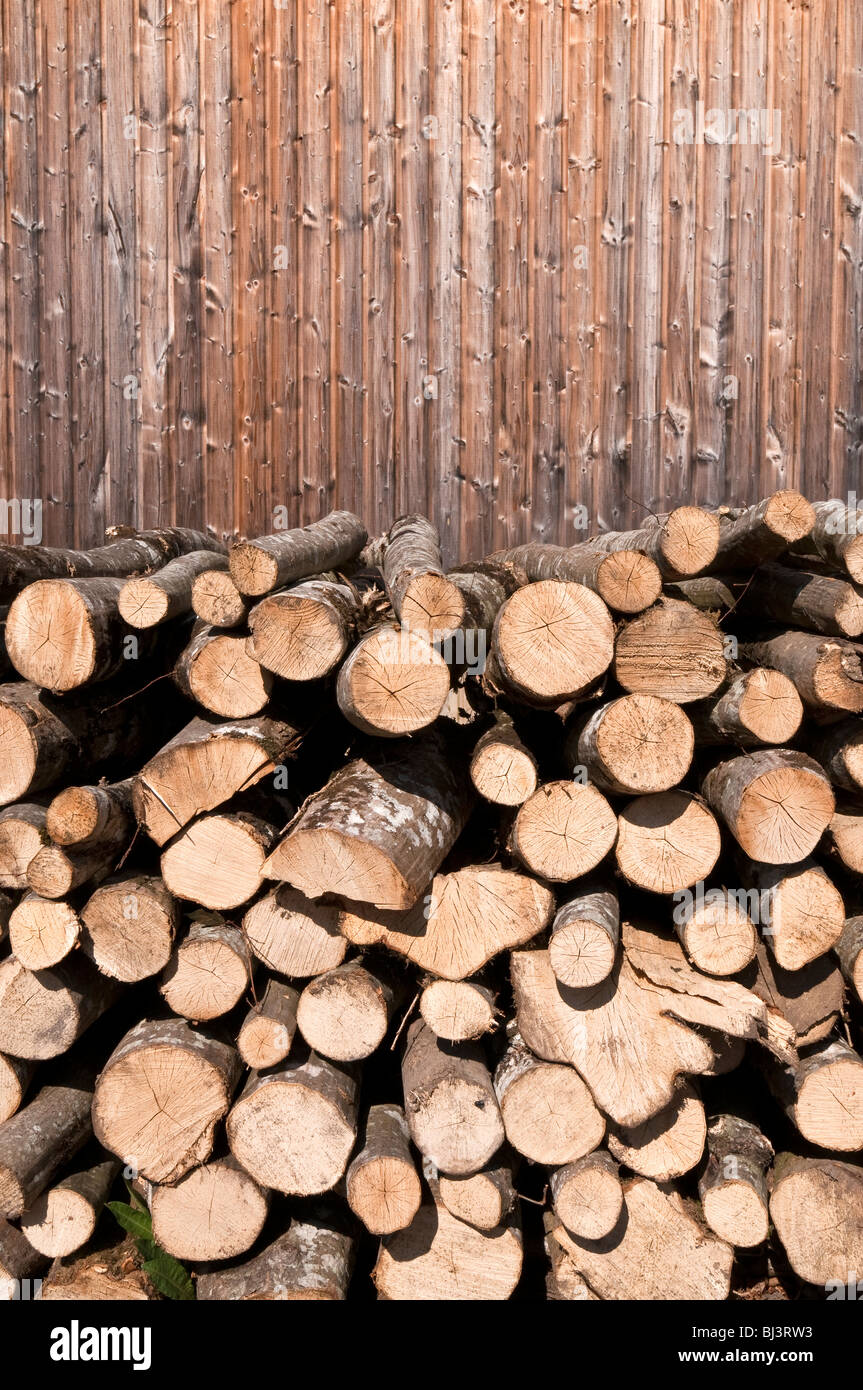 Wood stack / fuel for burning - France Stock Photo - Alamy
