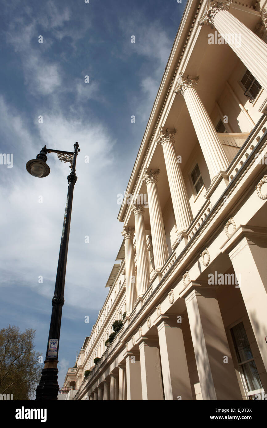 Corinthian columns and covered doorways of exclusive and classically ...