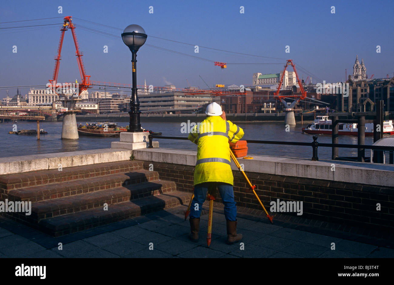 The £18.2m Millennium Bridge under construction, London's newest river ...