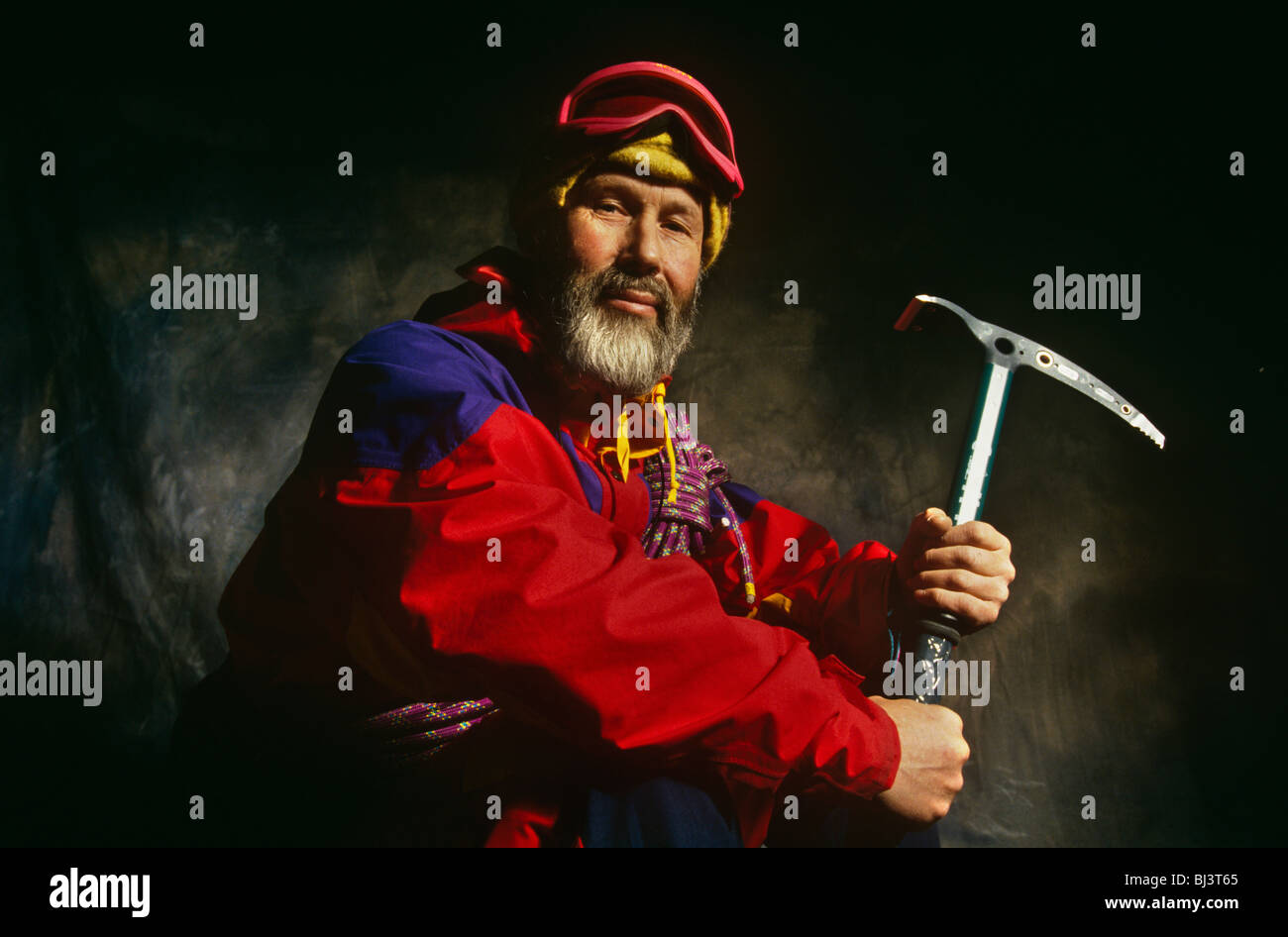 Portrait of the renowned British mountaineer, adventurer, lecturer and ...