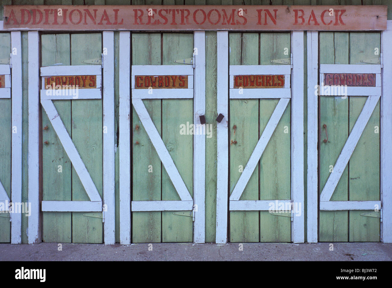 Restroom Doors Labeled Cowboys And Cowgirls At Rodeo Grounds Omak ...