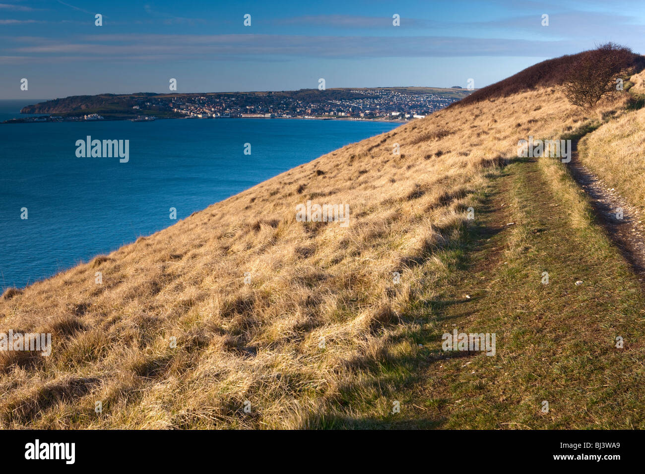 Swanage bay from ballard point hi-res stock photography and images - Alamy