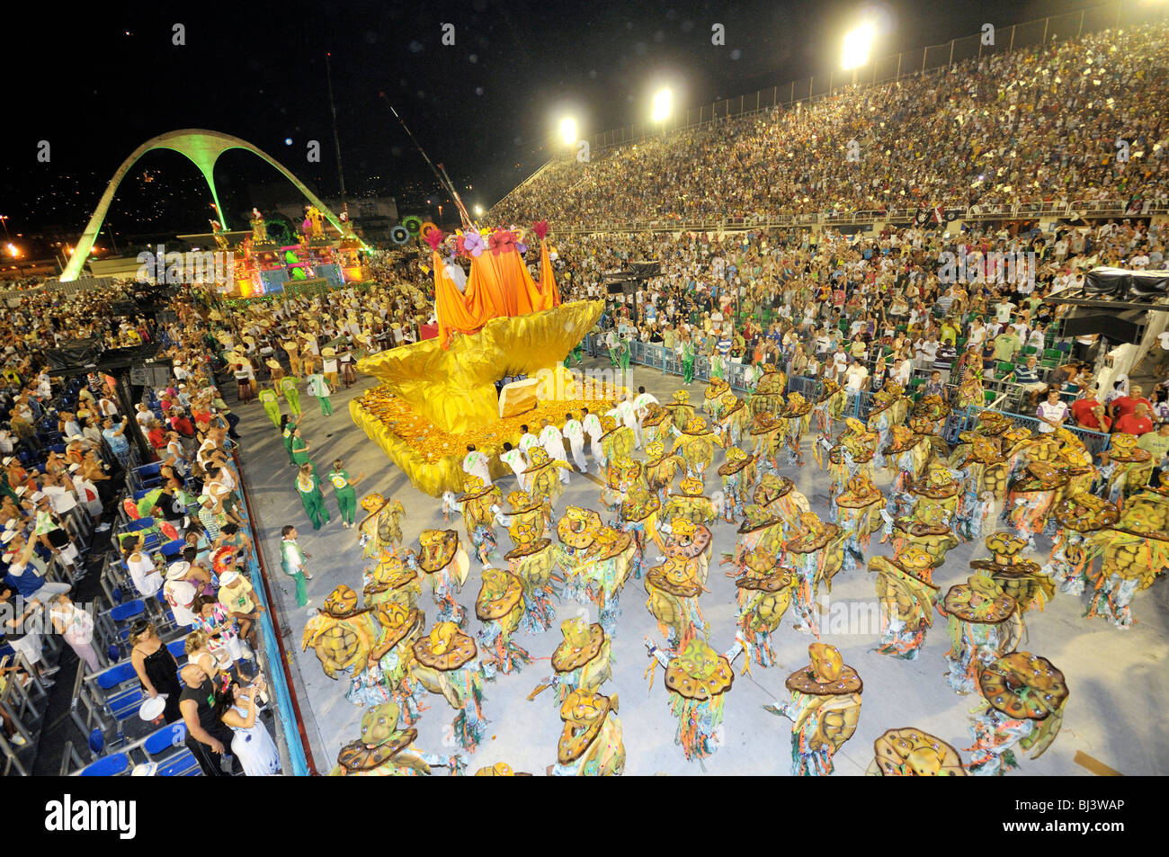 View of the Sambadrom, architect Oscar Niemeyer, during the parade of ...