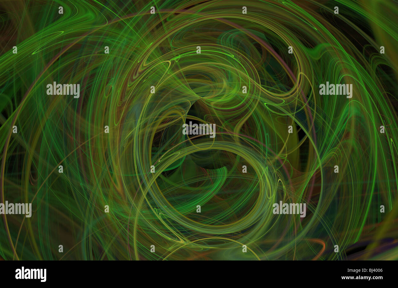 abstract green fractal image on black background Stock Photo - Alamy