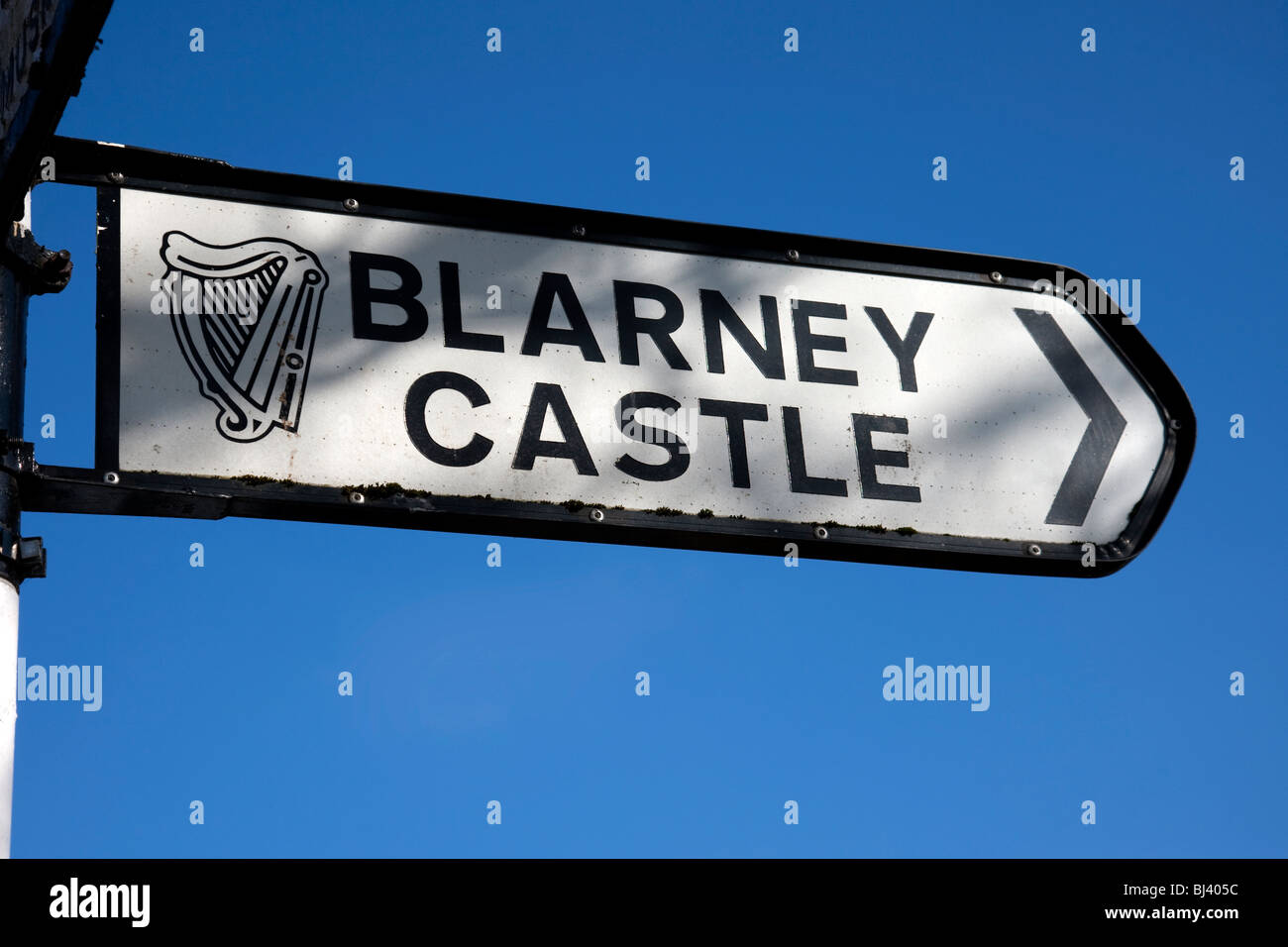 Road sign point towards Blarney Castle Ireland Stock Photo - Alamy