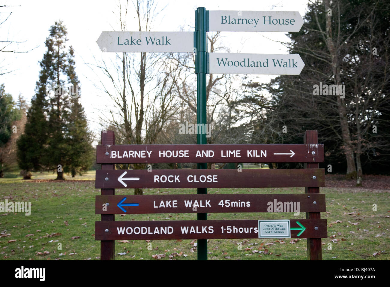 Tourism sign posts Blarney Castle Ireland Stock Photo - Alamy