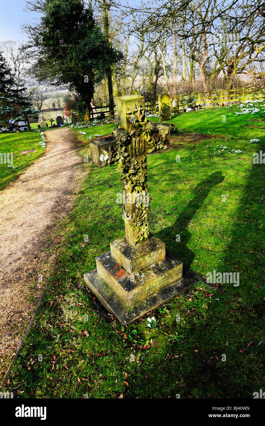 gravestones lit by the sun in a country cemetery Stock Photo - Alamy