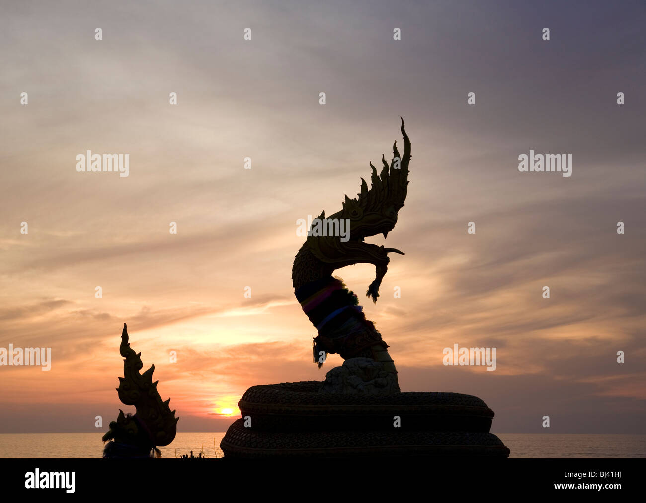 Sculpture of Naga Snake on Karon Beach - Phuket Thailand Stock Photo ...
