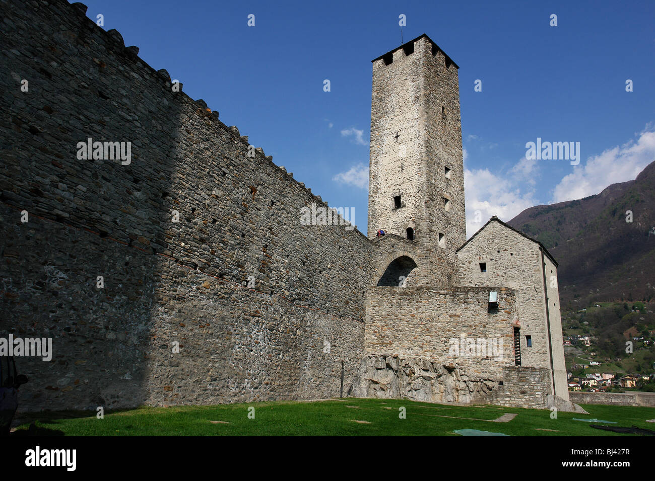 Big Castele, Castello Grande, Bellinzona, Ticino, Switzerland Stock ...