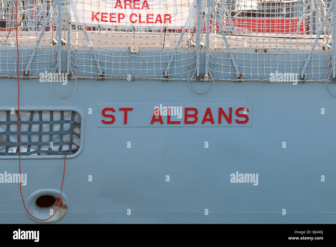 Name Plate on HMS St Albans British Navy Ship Stock Photo - Alamy