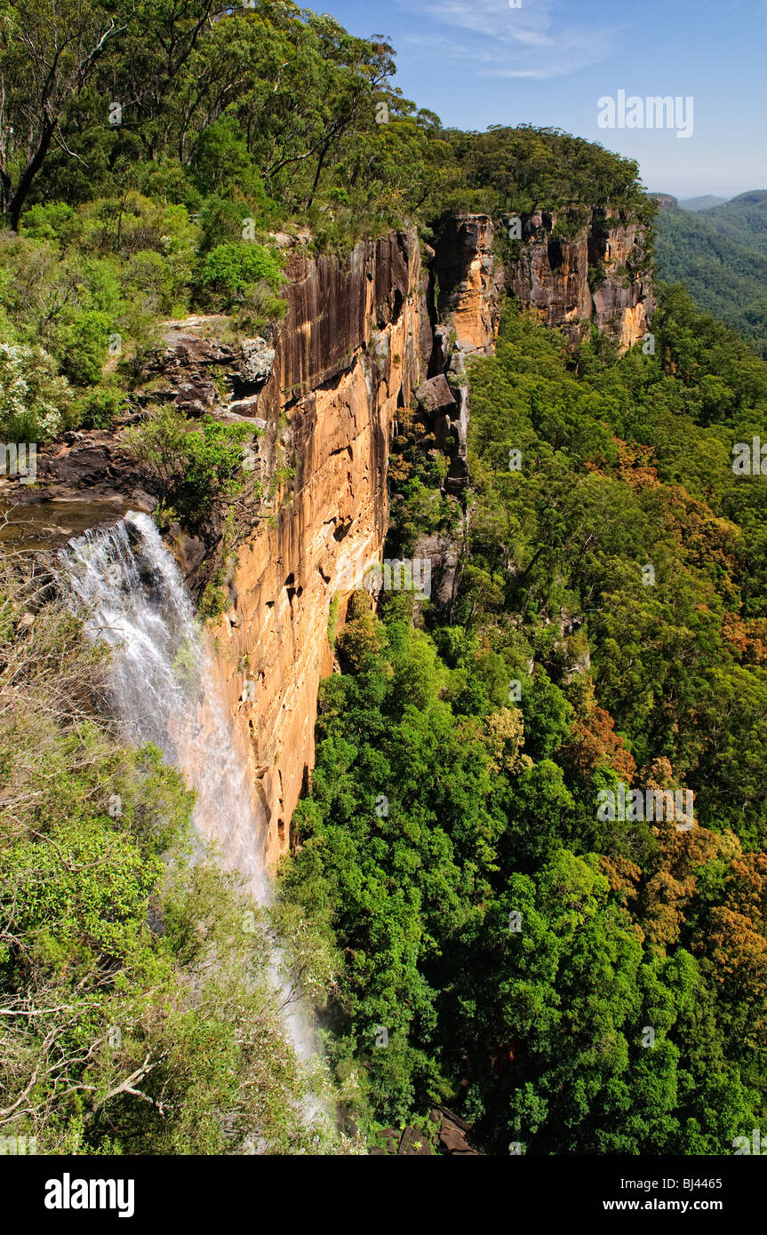 KANGAROO VALLEY, Australia — Fitzroy Falls cascades dramatically over a ...