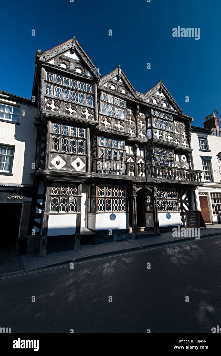 Historic ancient old medieval half timbered wooden framed building ...