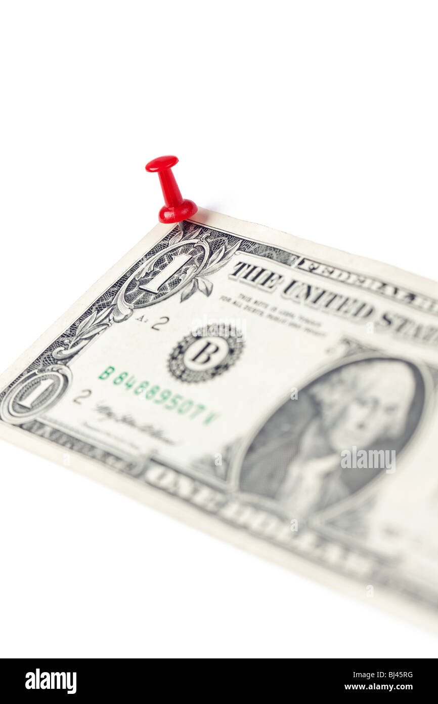 photo shot of dollar with pin Stock Photo - Alamy