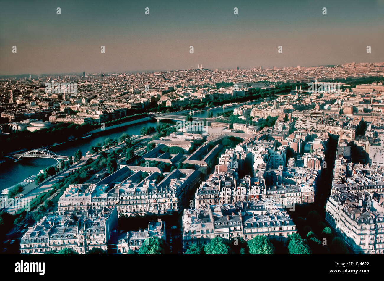 Paris, France, OVERVIEW Cityscape OF PARIS FROM THE EIFFEL TOWER Stock ...