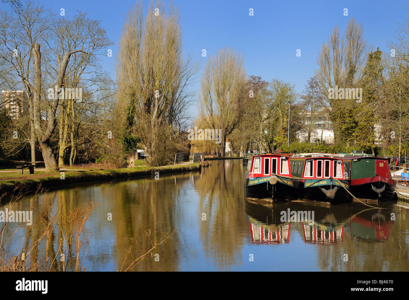 River Wey navigation,Guildford Surrey UK Stock Photo - Alamy