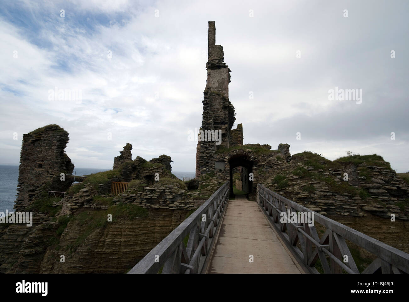 The ruins of Castle Girnigoe and Castle Sinclair near Noss Head and ...