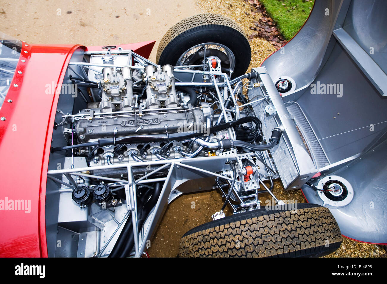 Very Rare image of Maserati Birdcage Engine Compartment Stock Photo - Alamy