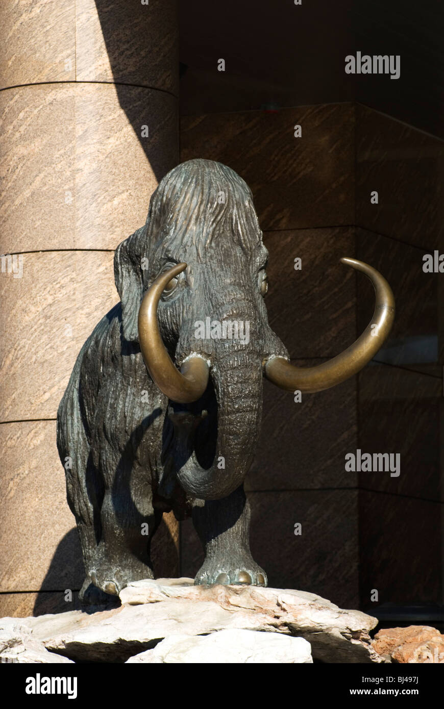 Statue of mammoth Mammut Shopping Center Budapest Hungary Europe Stock ...