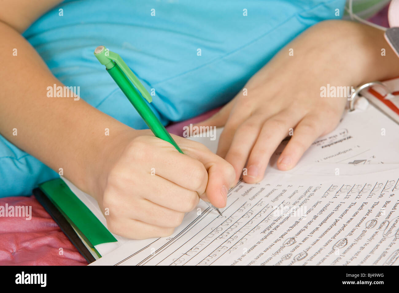 Teenager doing homework Stock Photo - Alamy